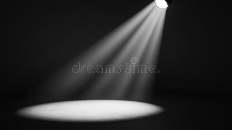 Single Spotlight Shining on Stage with Black Background Stock ...