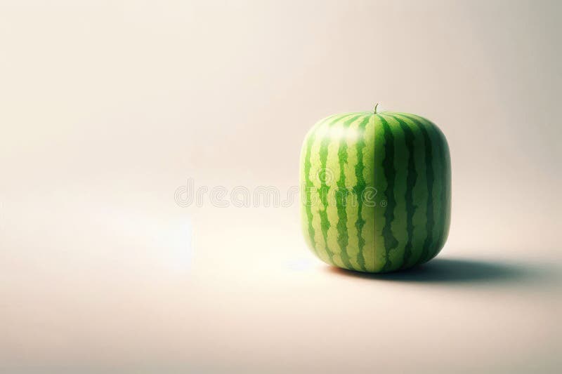 Single Square Watermelon. Space for Text. Stock Photo - Image of farm ...