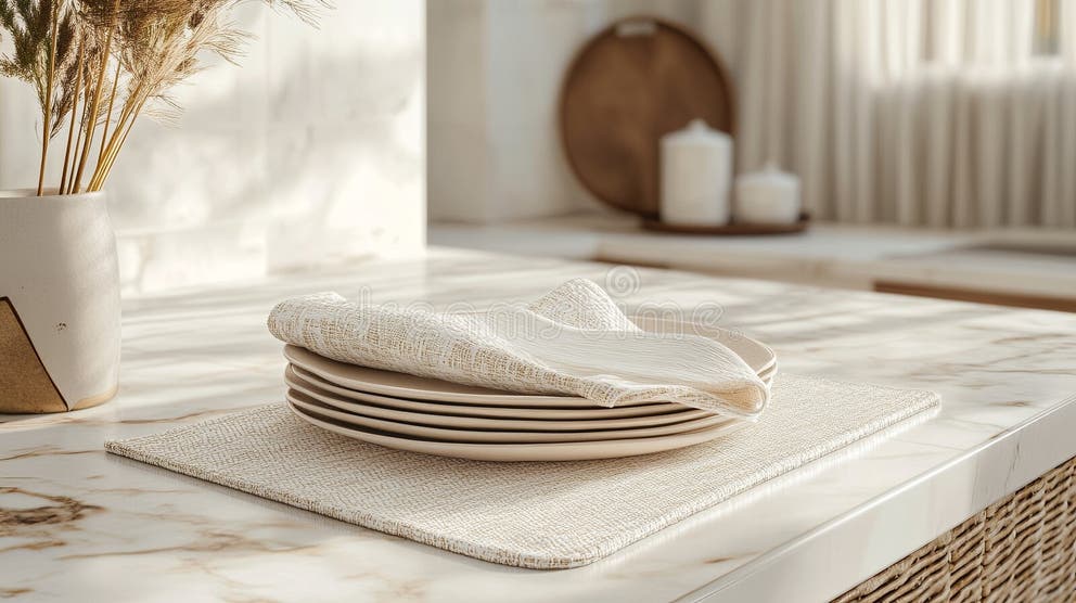 A Single Stack of Luxury Dining Placemats Styled with Subtle Patterns ...