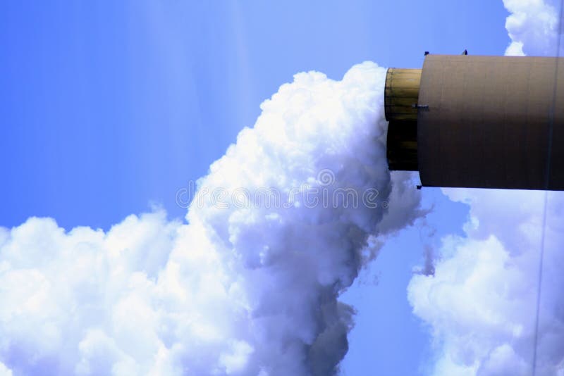 Single Stack with Twin Ports with Billowing Plume Stock Image - Image ...