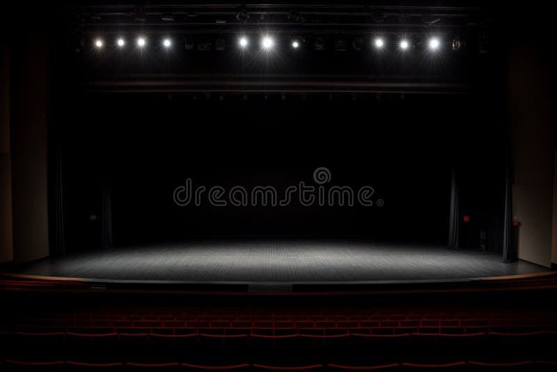 A Single Stage Spotlight in an Empty Theater Waiting for a Performance ...