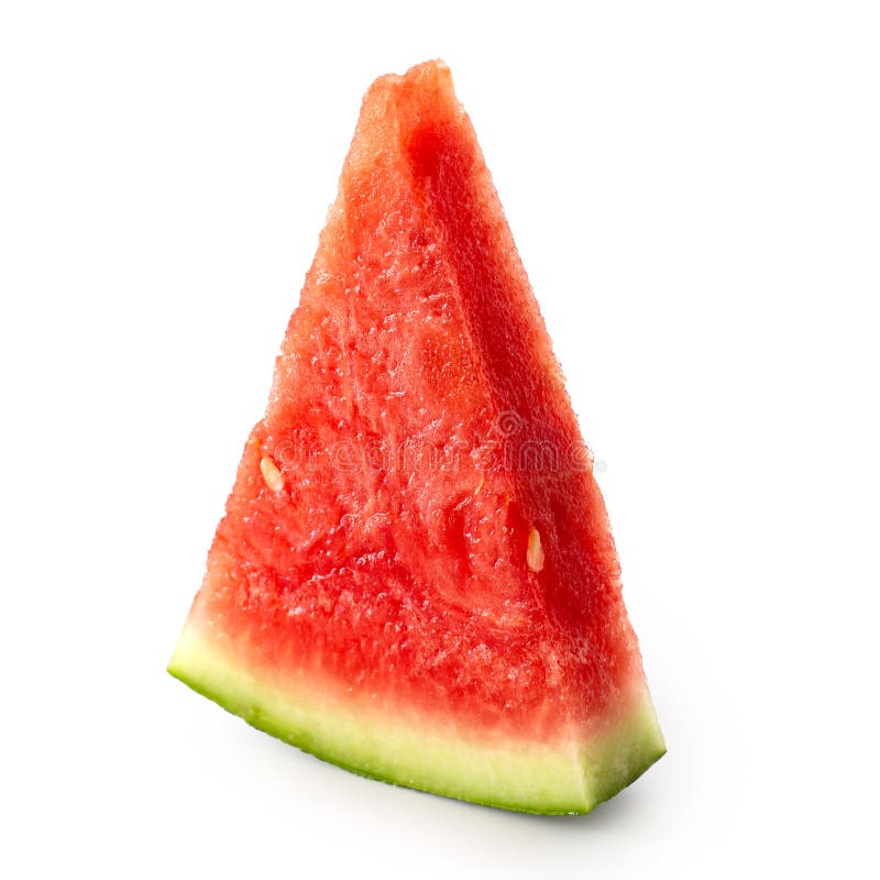 Two Standing Watermelon Triangles with Seeds Isolated on White. Stock ...