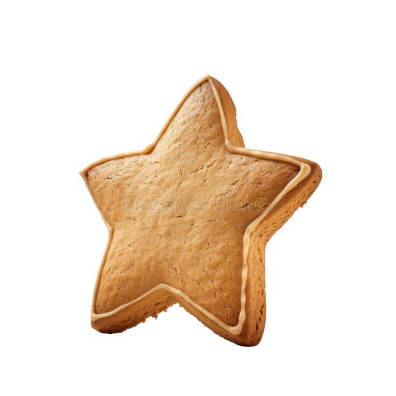 A Single Star-Shaped Gingerbread Cookie with Icing Stock Image ...