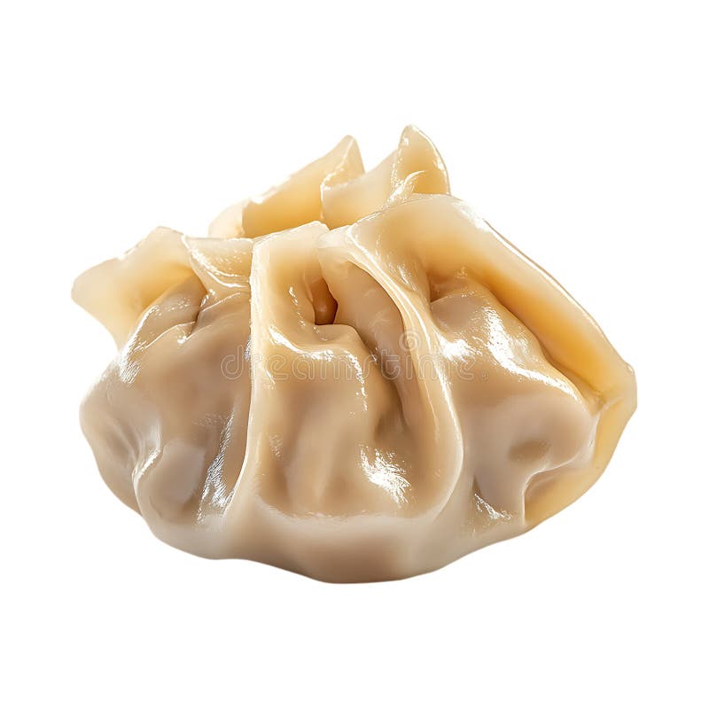 Single Steamed Momo Dumpling Against Transparent Background Stock ...