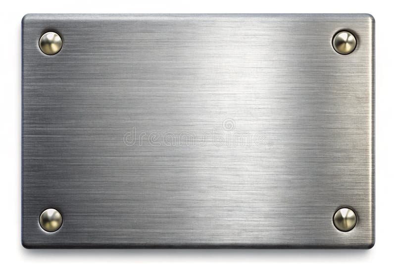 Single Steel Metal Plate with Rivets Stock Illustration - Illustration ...