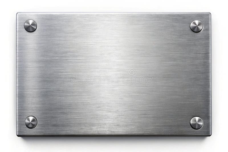 Single Steel Metal Plate with Rivets Stock Illustration - Illustration ...