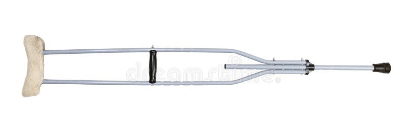Single Steel Underarm Crutch Isolated on White Stock Photo - Image of ...