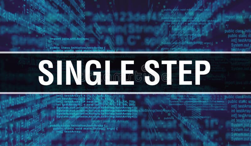 Single Step With Digital Java Code Text Single Step And Computer Software Coding Vector Concept