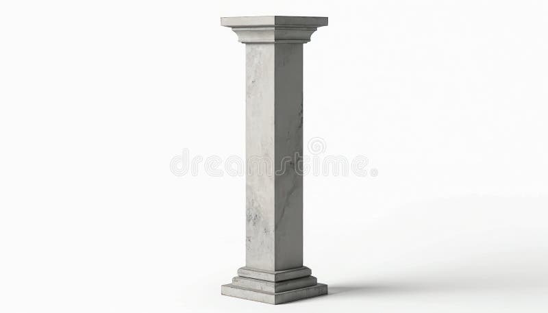 Single Stone Doric Column Isolated on White. Ancient Architecture ...