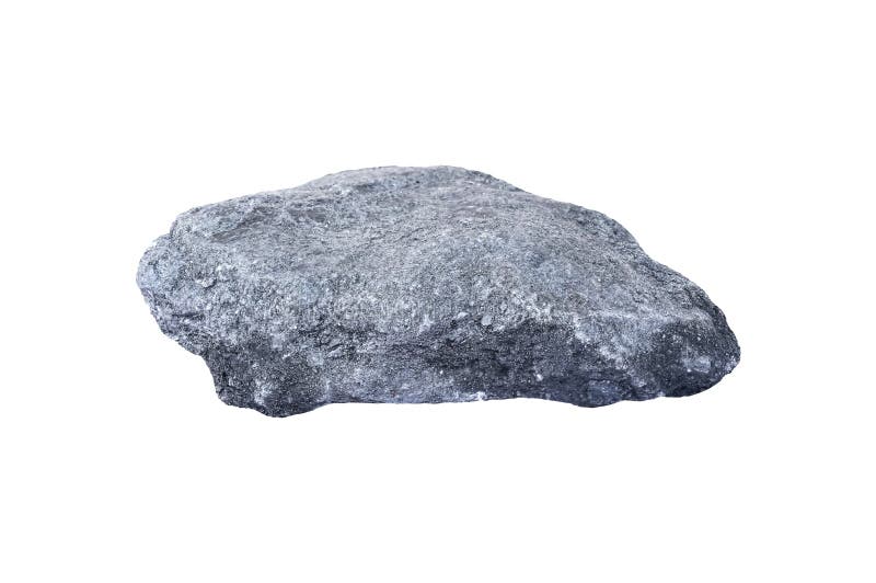 Single Stone Gray Texture Isolated on White Background , Clipping Path ...