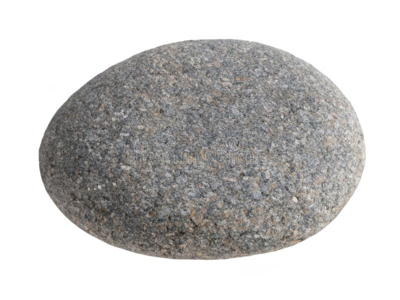 Single Stone Isolated on White Background Stock Photo - Image of hard ...