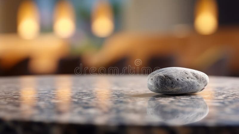 A Single Stone on Table Generative AI Stock Illustration - Illustration ...