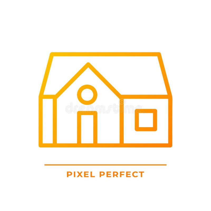 Single Story House Pixel Perfect Gradient Linear Vector Icon Stock ... Single Story House Pixel Perfect Gradient Linear Vector Icon Stock ...