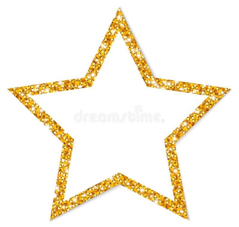 Single Golden Glitter Star Sparkling Frame with Shadow Stock Vector ... Single Golden Glitter Star Sparkling Frame with Shadow Stock Vector ...