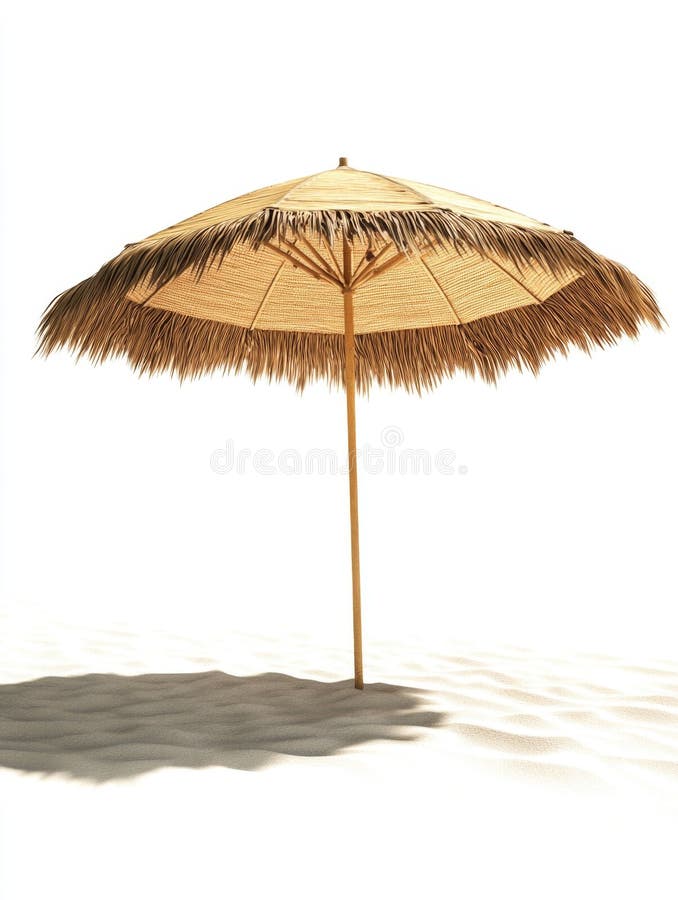 Straw Umbrella White Background Stock Photo - Image of tropical ...
