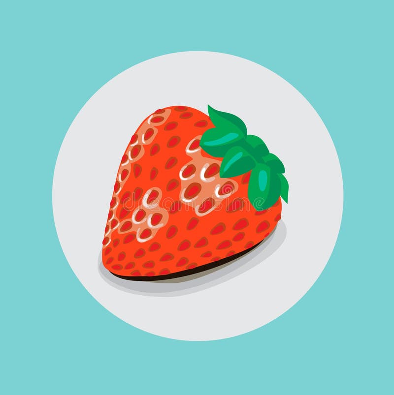 Single strawberry stock illustration. Illustration of berry - 56216382