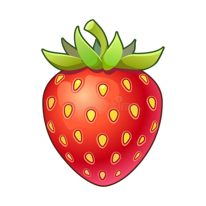 Single strawberry stock illustration. Illustration of berry - 56216382