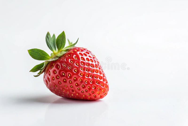 Single Strawberry on a White Background Stock Illustration ...