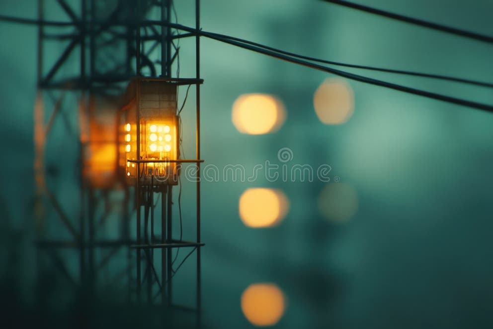 A Single Street Light Installed on a Vertical Pole Stock Image - Image ...