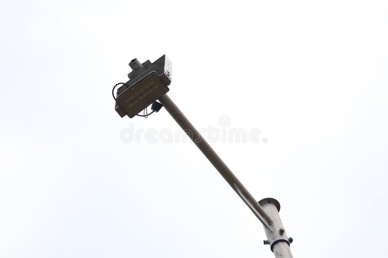 The Single Street Light Lamp with Clear Blue Sky Stock Image - Image of ...