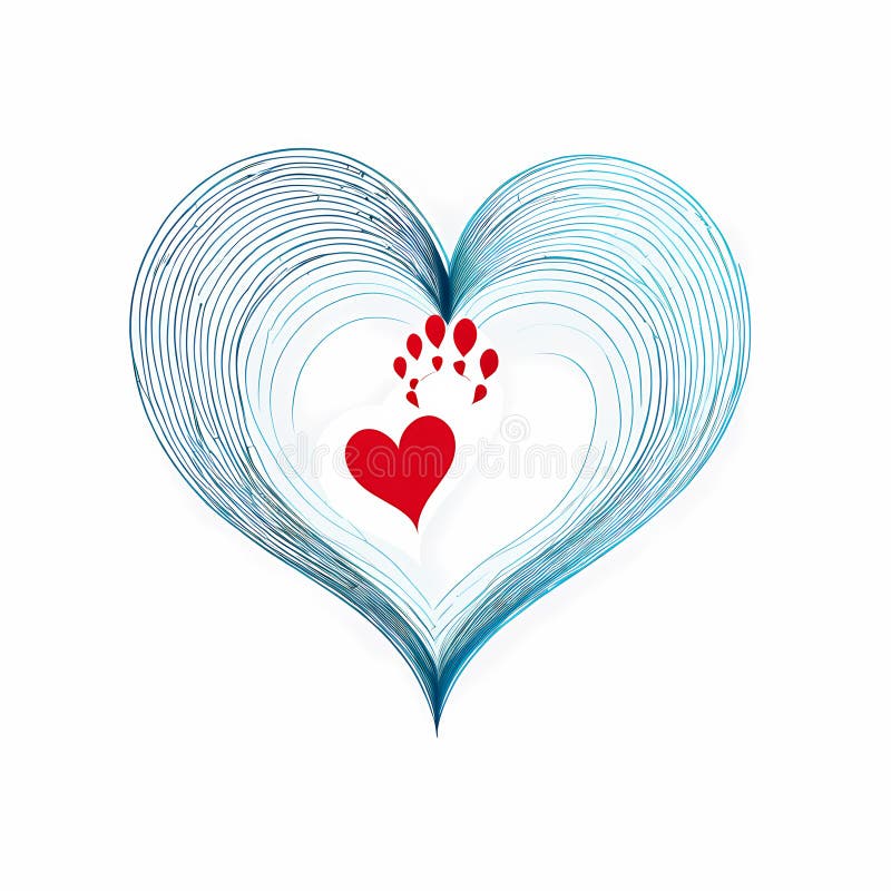 Single Stroke Continuous Line Drawing Heart, Abstract Background, Sharp ...