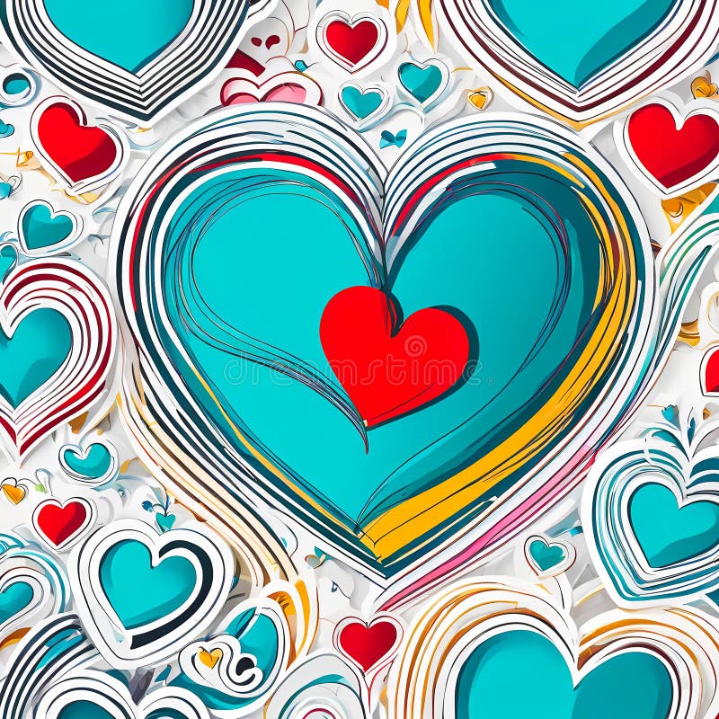 Single Stroke Continuous Line Drawing Heart, Abstract Background, Sharp ...