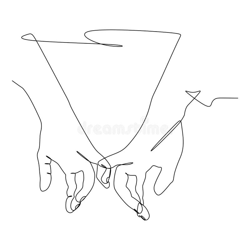 Single Stroke Drawing of Hand Hold with Your Little Fingers. Pinky ... Single Stroke Drawing of Hand Hold with Your Little Fingers. Pinky ...