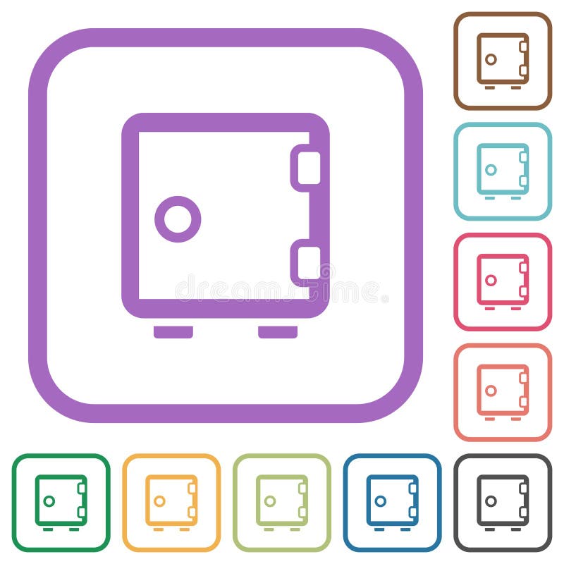 Single Safety Key Outline Flat Icons with Outlines Stock Vector ...
