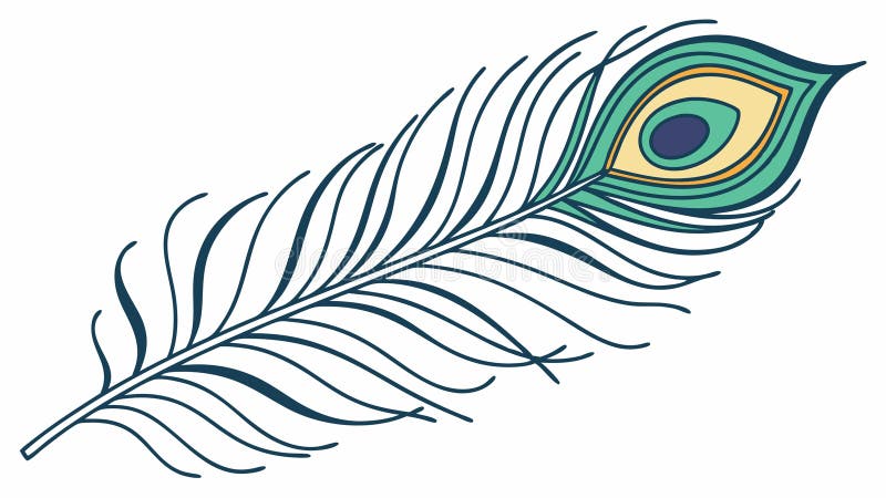 Single Stylized Peacock Feather Vector Graphic, Vector Design ...