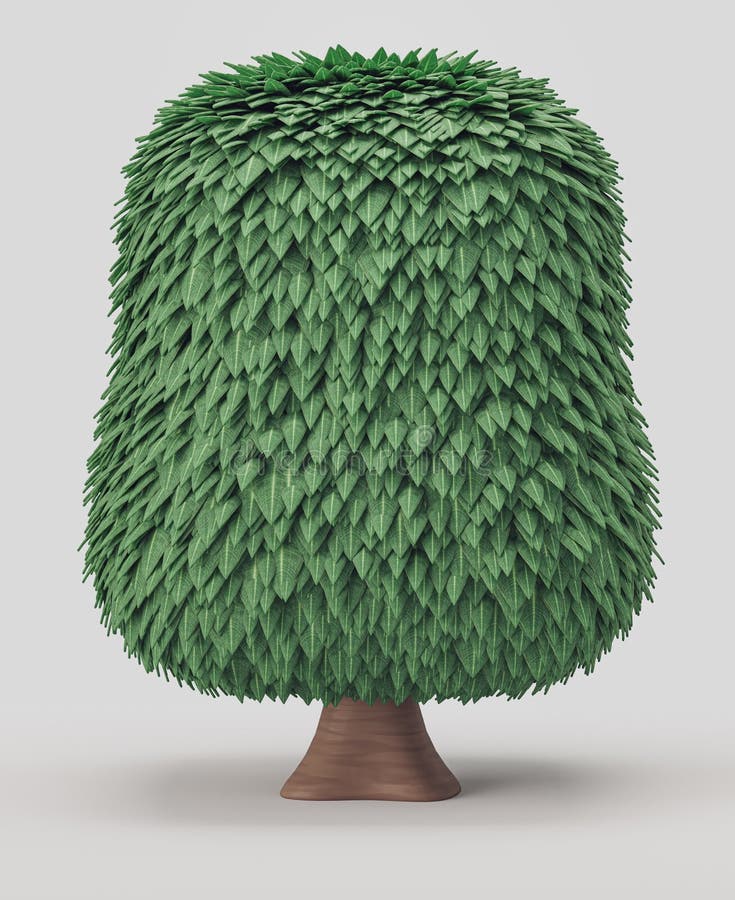 Stylized Tree with Green Leaves Stock Vector - Illustration of ecology ...