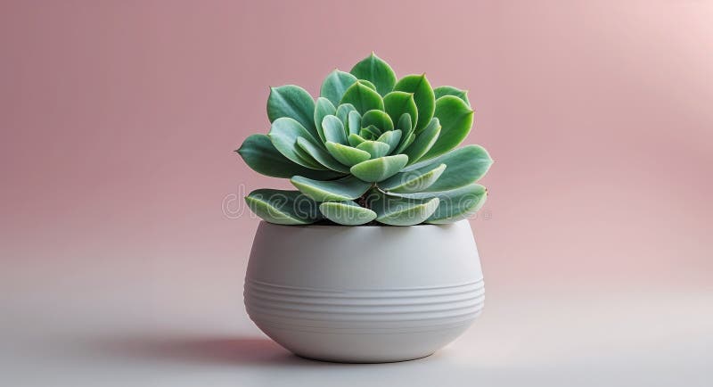 Single Succulent Trendy Pot Pink Background Stock Photos - Free ...