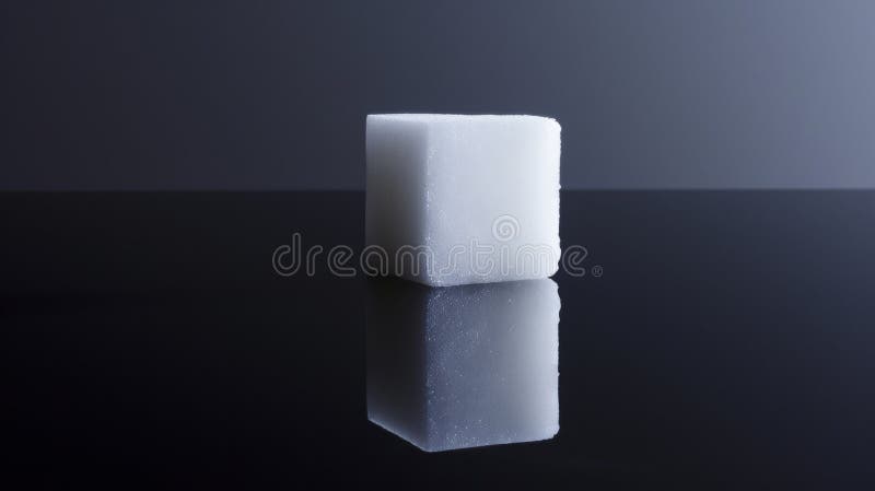 Single Sugar Cube Reflective Surface Stock Photo - Image of glucose, detail: 312359508