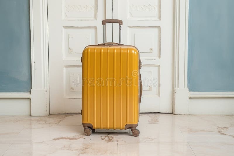 Single Suitcase at the Door Ready for Travel Stock Illustration ...