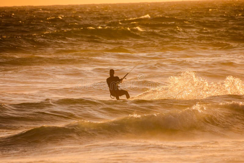 Surfer at Sunset on a Calm Ocean Editorial Stock Photo - Image of ocean ...