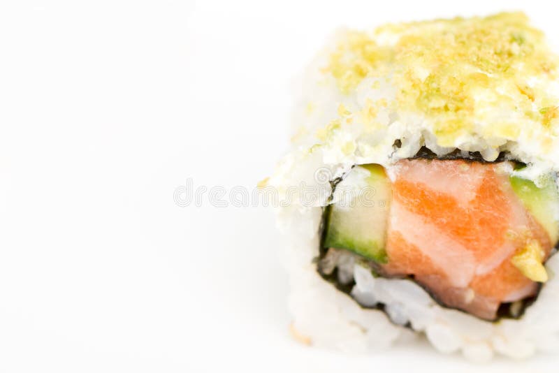 Single Sushi Role stock photo. Image of green, crab, inside - 17202038