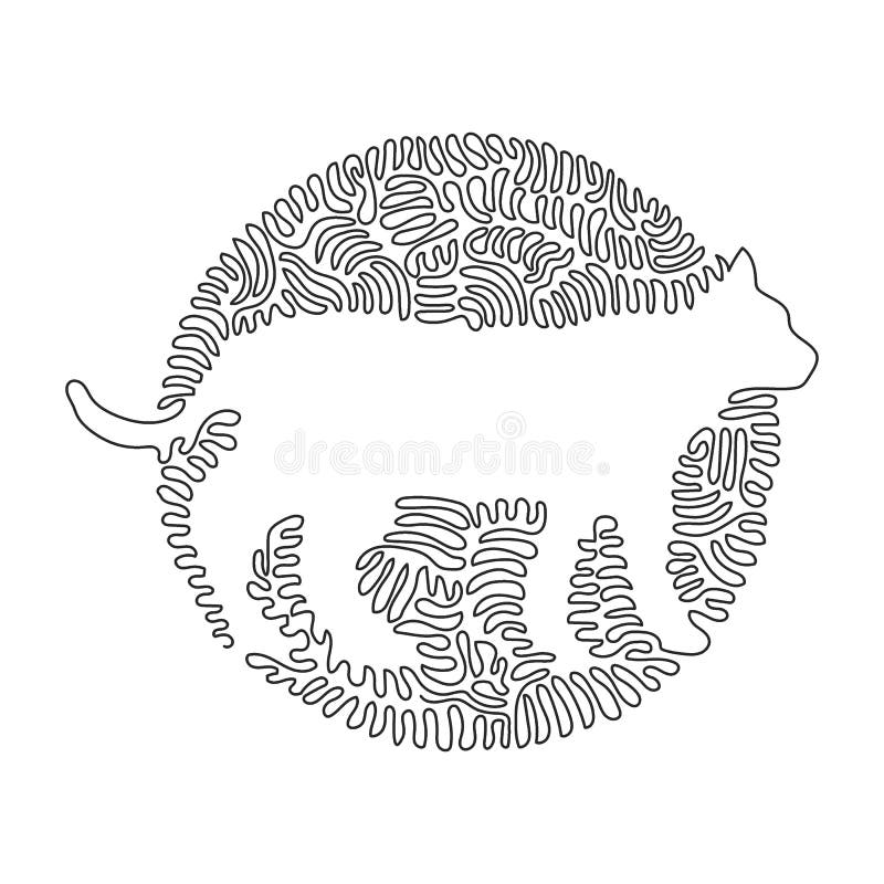 Single Swirl Continuous Line Drawing of Cute Fox Abstract Art ... Single Swirl Continuous Line Drawing of Cute Fox Abstract Art ...