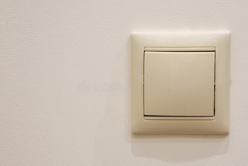 Single Switch on a Beige Painted Wall, Copy Space Stock Image - Image ...