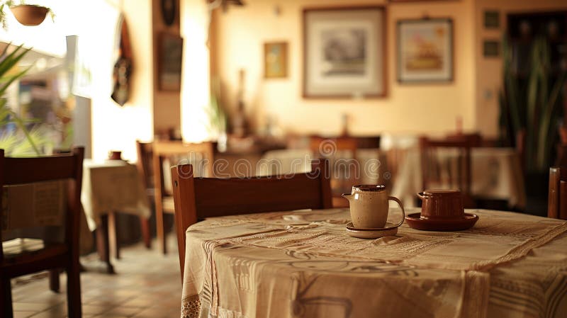 Single Table with Pitcher and Creamer Set is Ready for Guest in ...