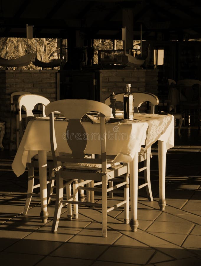 Single Table in the Restaurant Stock Image - Image of calm, chair: 8453533