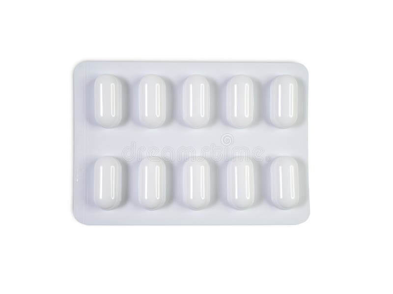Single Tablet Blister Pack Isolated Stock Photo - Image of macro, pills ...