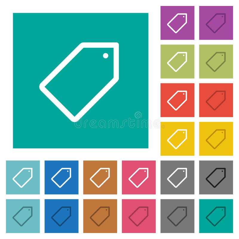 Single Tag Square Flat Multi Colored Icons Stock Vector - Illustration ...