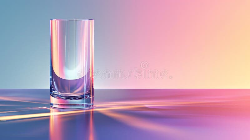 Single Tall Glass Standing Against Gradient Background Image, Ai ...