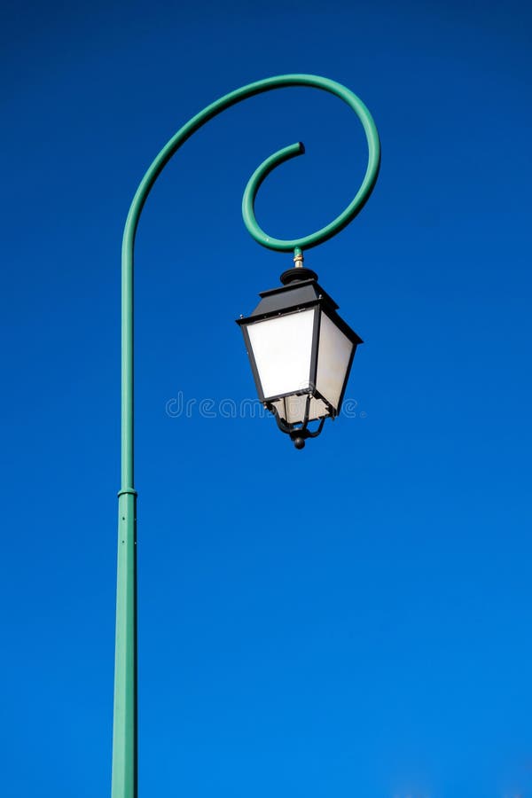 Single Tall Street Lamp. Old Fashioned Stock Photo - Image of ...