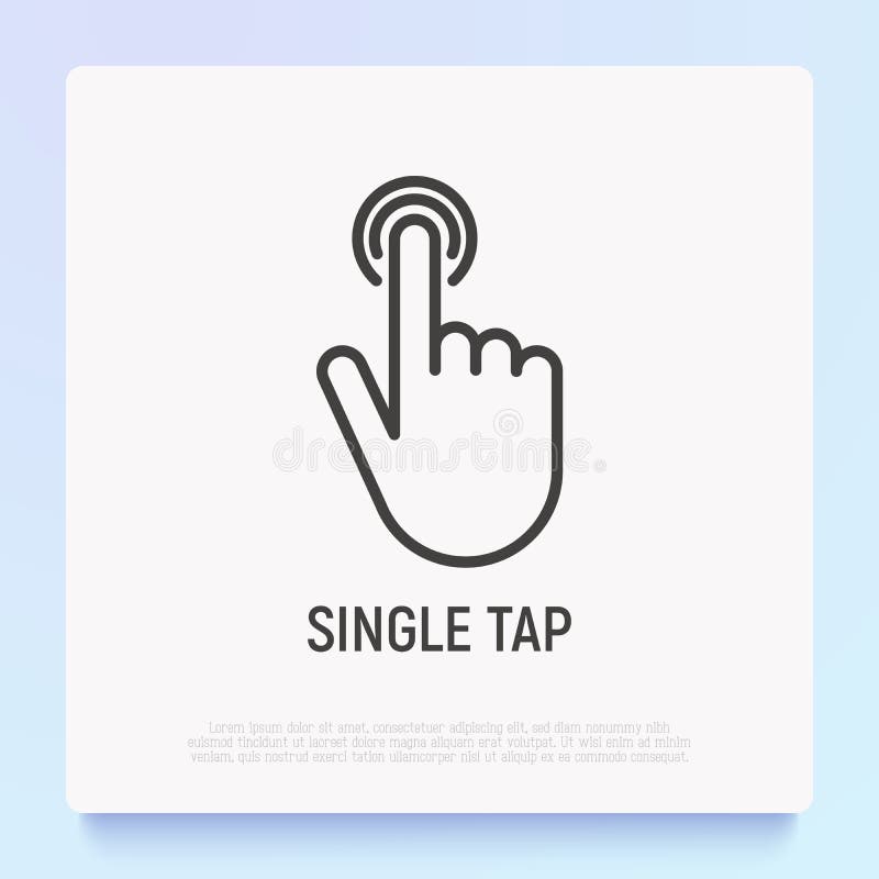 Single Tap, Finger Touch Thin Line Icon. Modern Vector Illustration ...