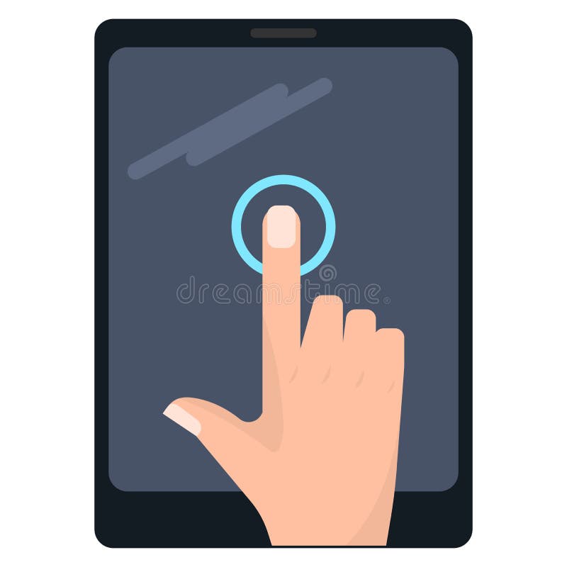 Single Tap Touch Screen Gesture on Tablet Vector Illustration Stock ...
