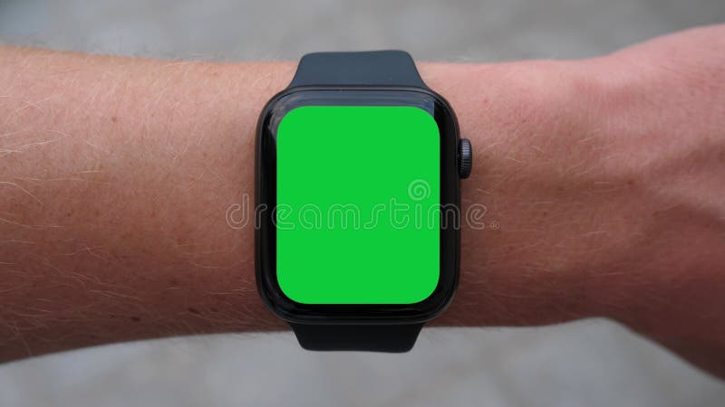 Single Tapping a Green Screen Smartwatch Stock Footage - Video of ...