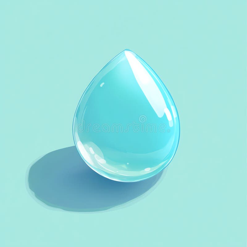 Single Teal Water Drop, Abstract Liquid Design Stock Illustration ...