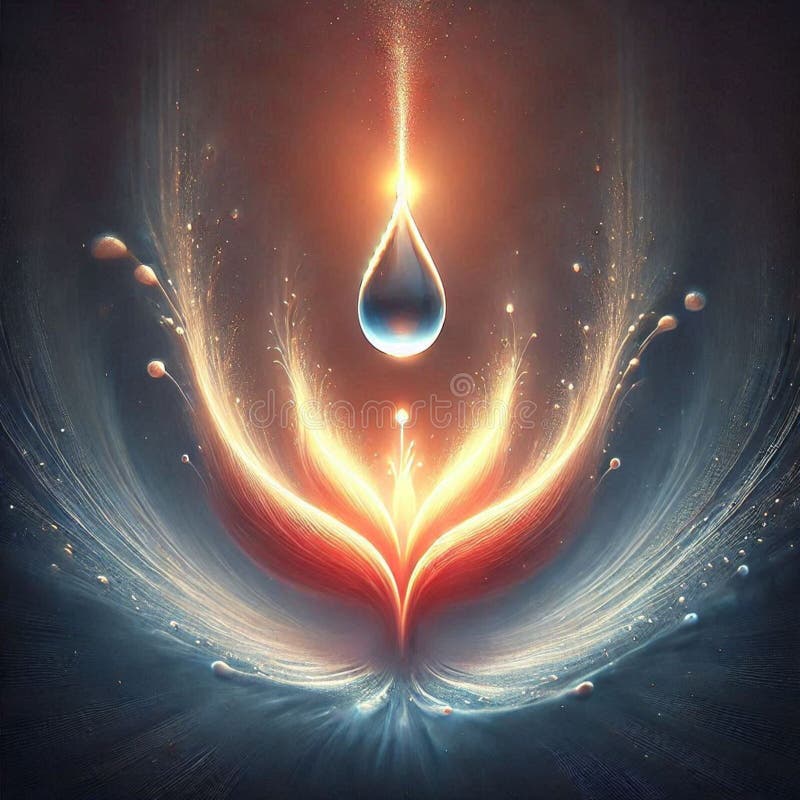 A Single Tear Drop Turning into a Glowing Flower As it Falls. - 1 Stock ...