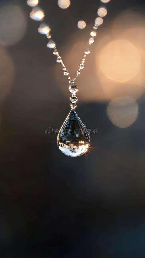 A Single Teardrop of Dew, Hanging Like a Jewel Stock Illustration ...