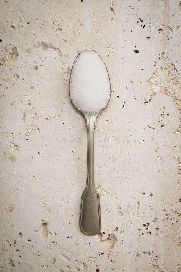 Teaspoon Filled with Sugar Crystals Stock Photo - Image of stone, line ...